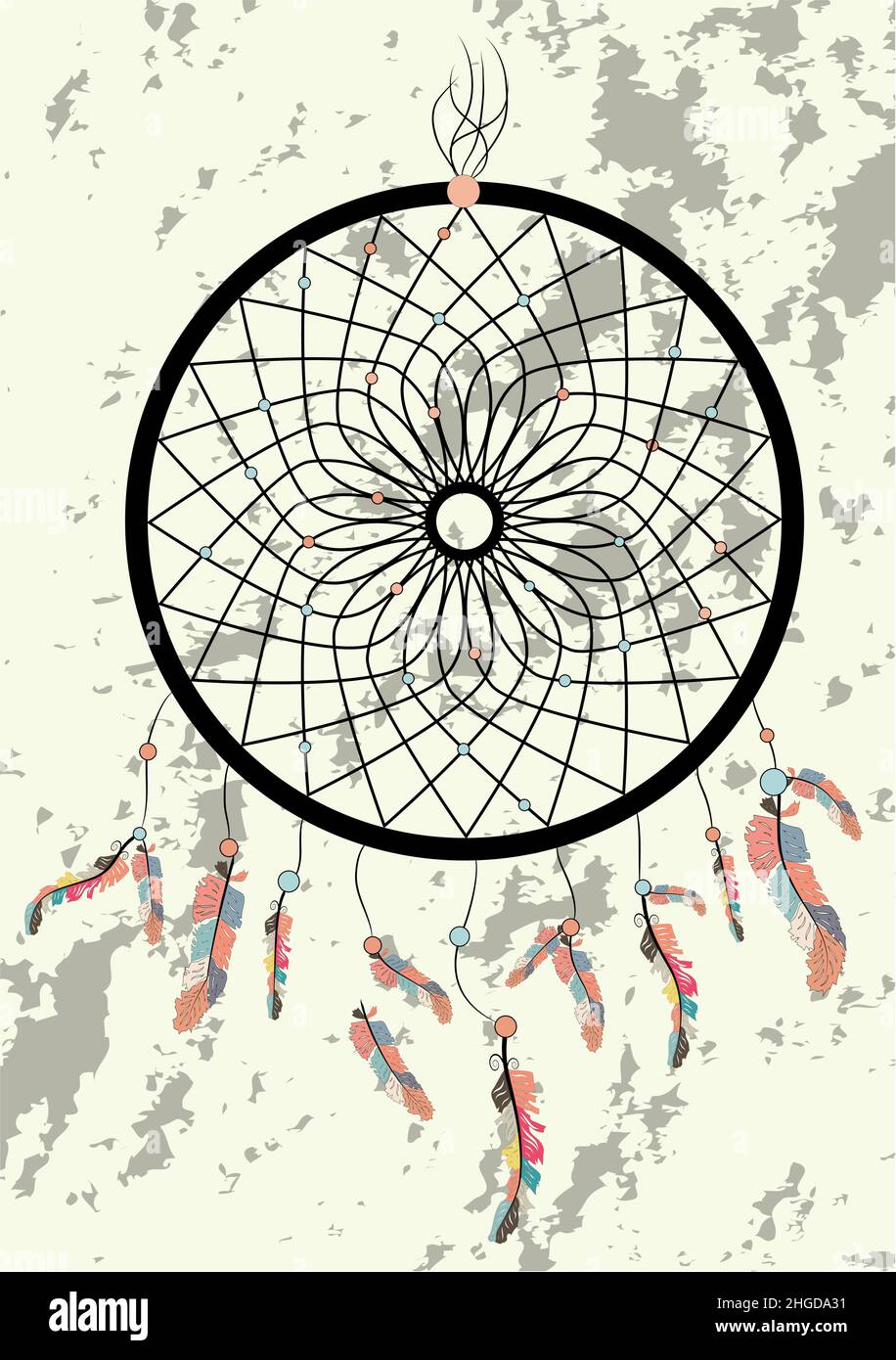 Native american indian dream catcher traditional symbol. Bright card ...