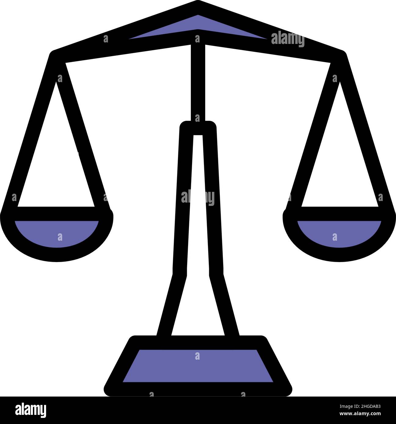 Icon Of Scale. Editable Bold Outline With Color Fill Design. Vector ...