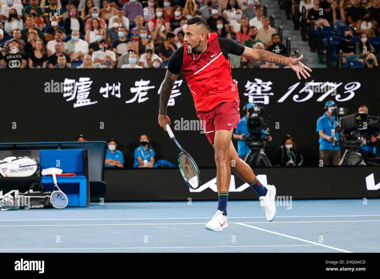 Melbourne, Australia, 20th Jan, 2022. Nick Kyrgios from Australia is in ... Melbourne, Australia, 20th Jan, 2022. Nick Kyrgios from Australia is in ...
