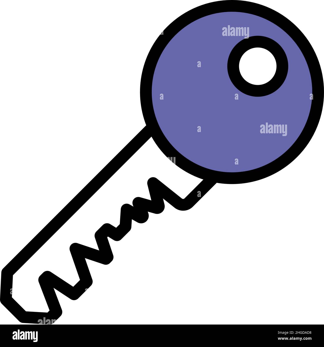 Icon Of Key. Editable Bold Outline With Color Fill Design. Vector ...