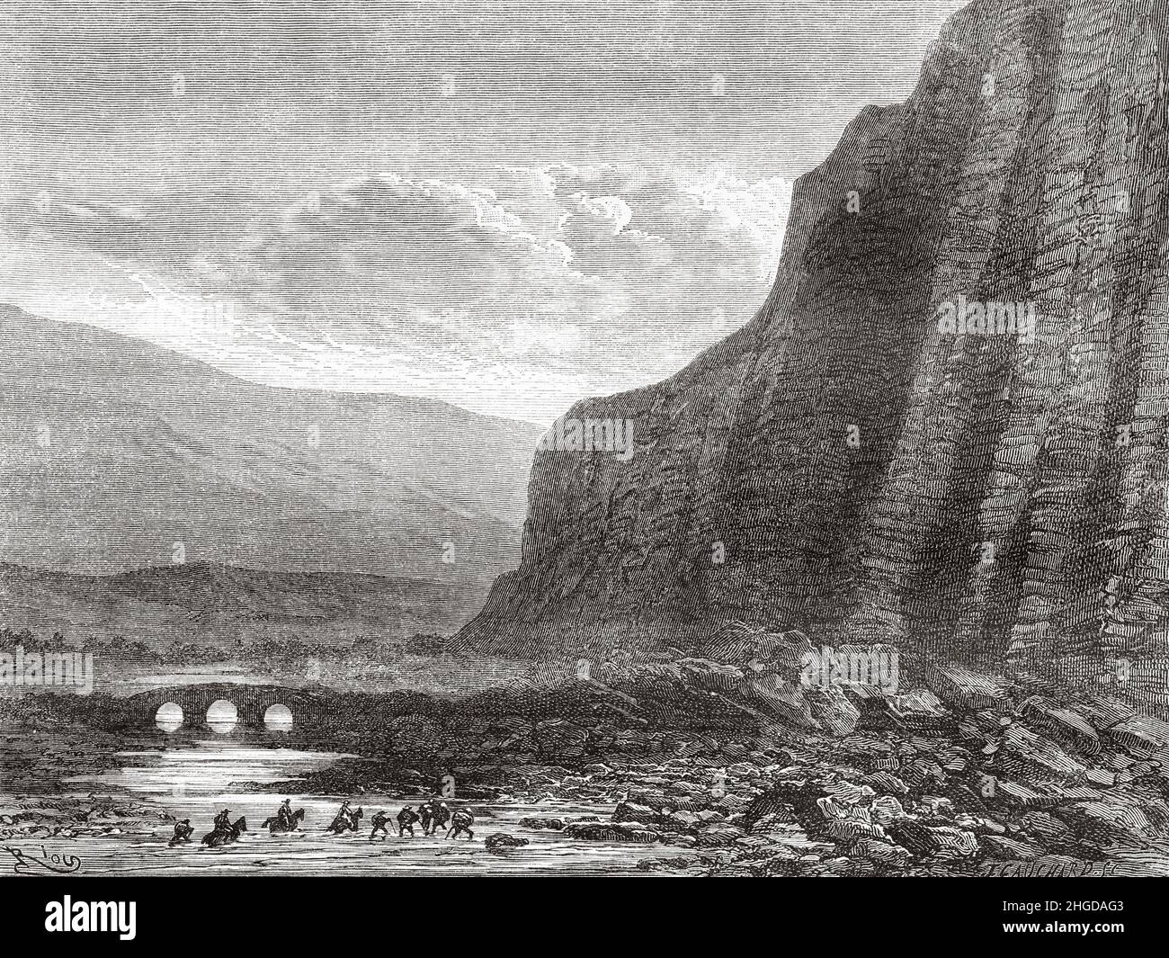 Slate schist mountain around Huaro, southern Peru. South America. Old ...