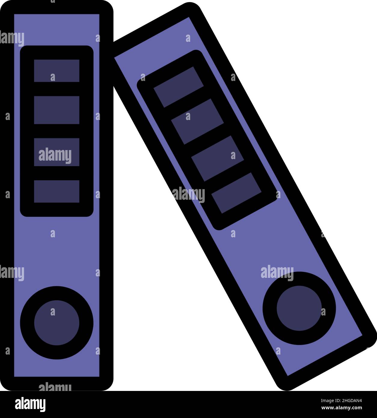 Icon Of Folders With Clip. Editable Bold Outline With Color Fill Design ...