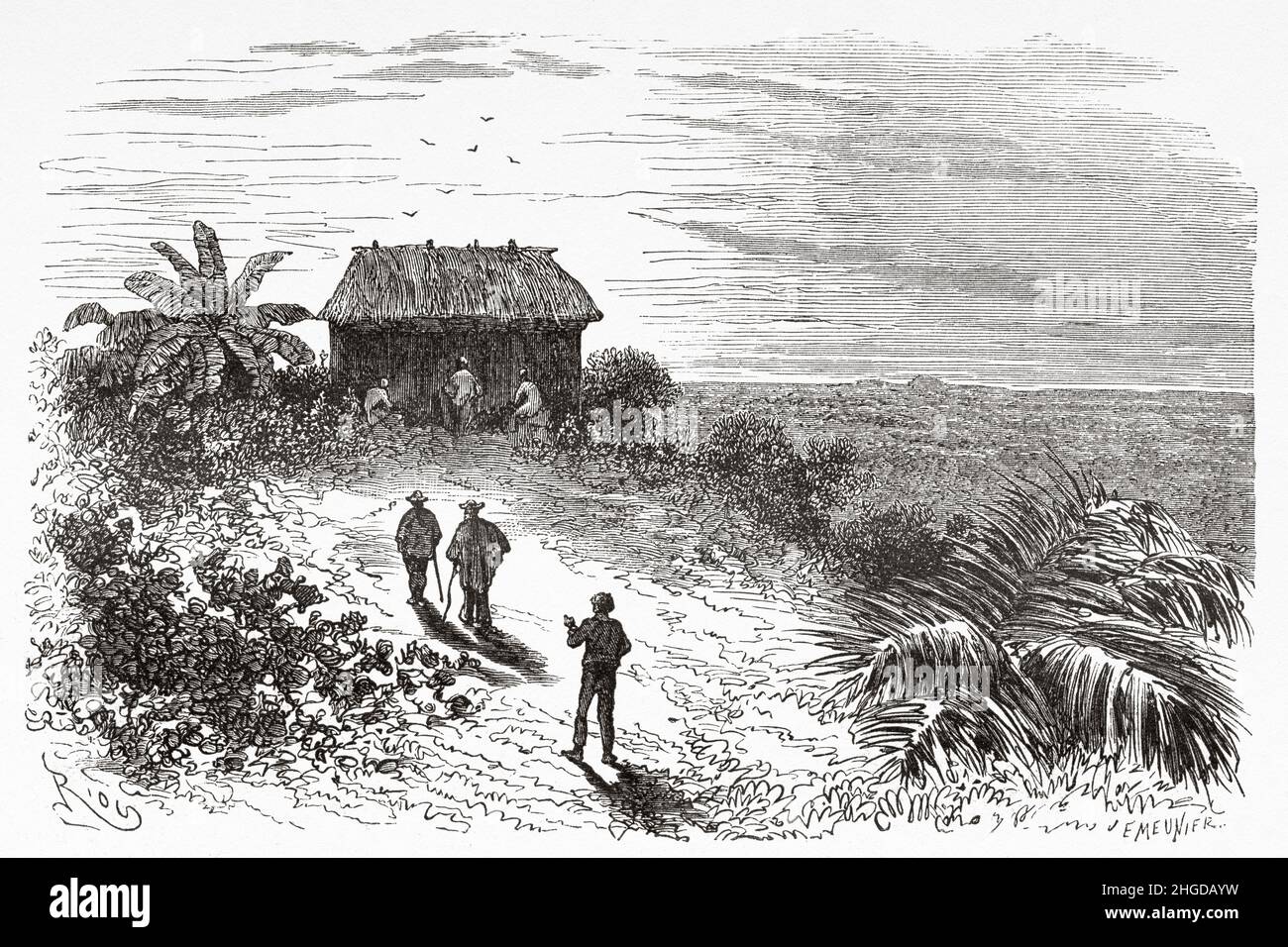 Ajoupa or small cabin of Huaynapata, southern Peru. South America. Old ...