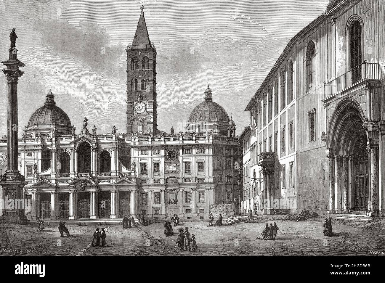 Basilica Santa Maria maggiore and Saint Anthony convent, Rome. Italy ...
