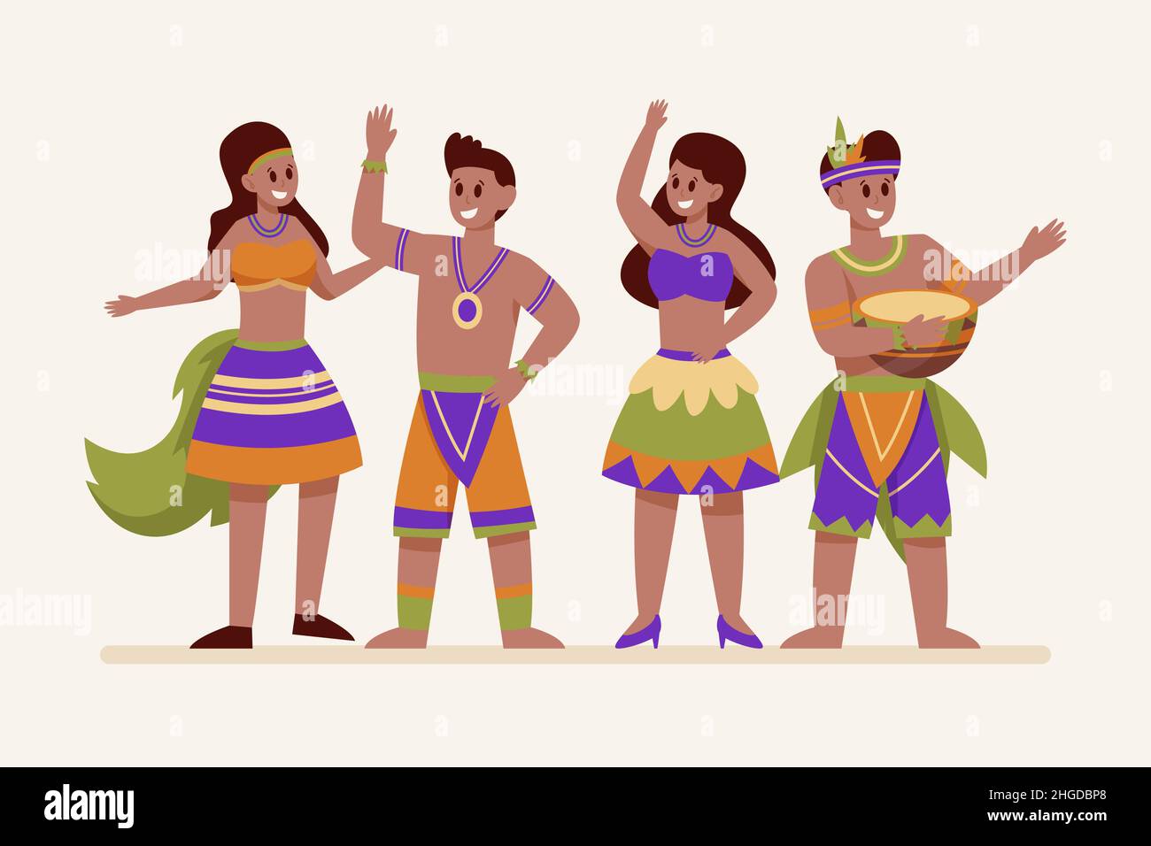 Flat brazilian carnival characters set Vector illustration Stock Vector ...