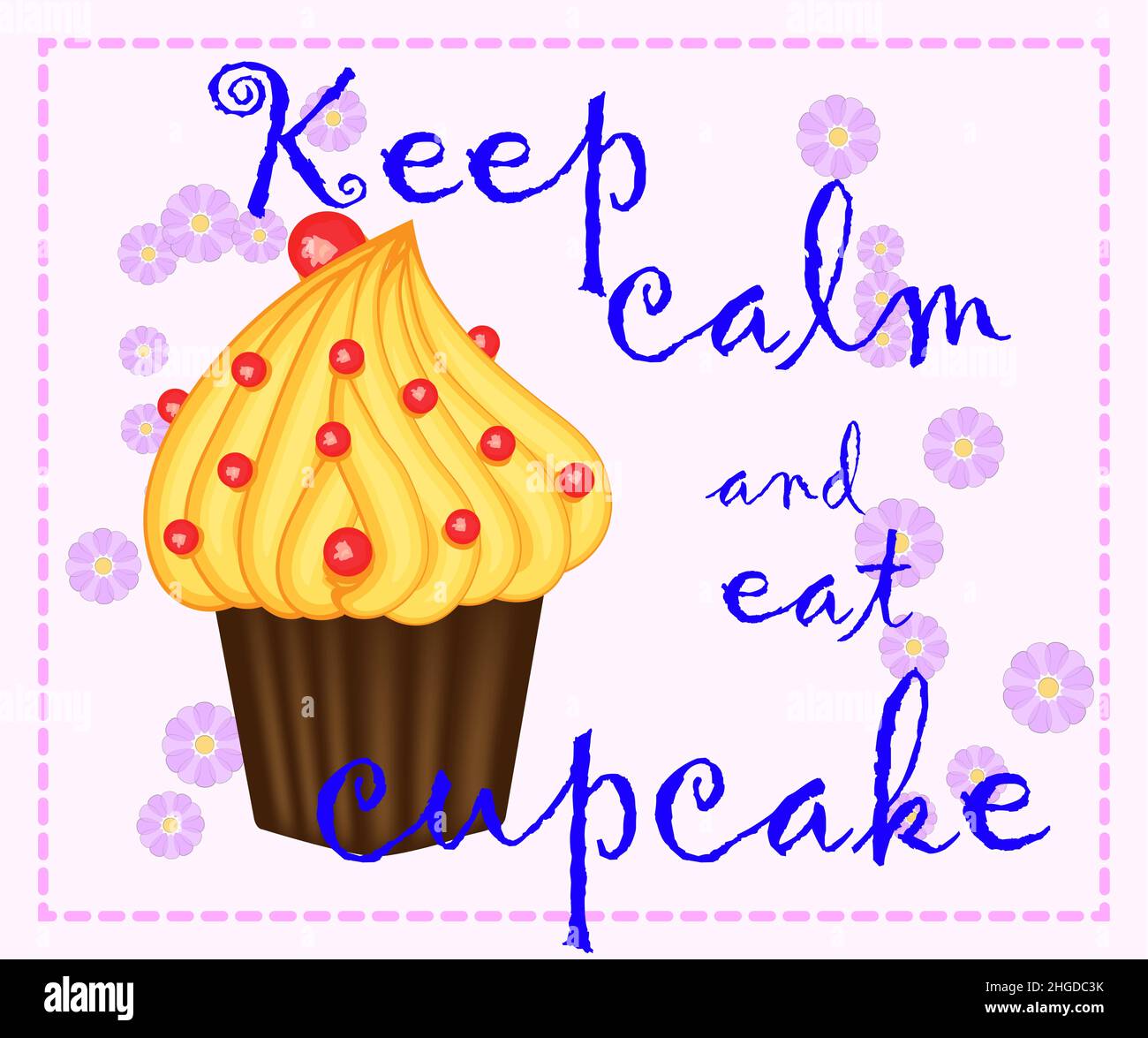Keep calm and eat cupcakes lettering. Cupcake poster Stock Vector Image ...