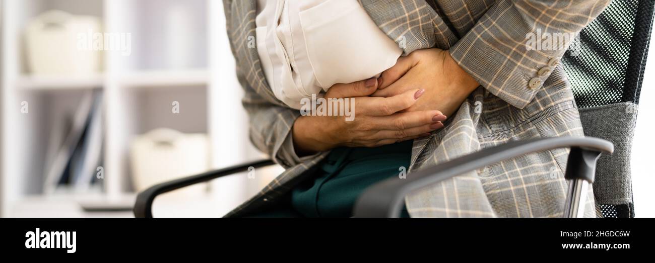 Incontinence, Constipation, Menopause Or PMS Stomach Pain Stock Photo ...
