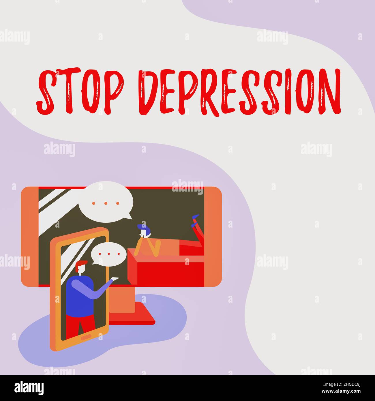 Writing displaying text Stop Depression, Concept meaning end the ...