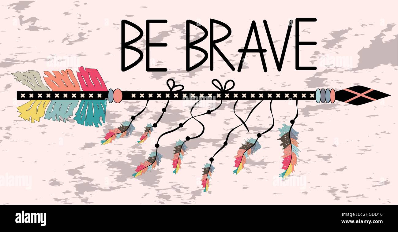 Be brave. Inspirational quote. Modern calligraphy phrase with hand ...