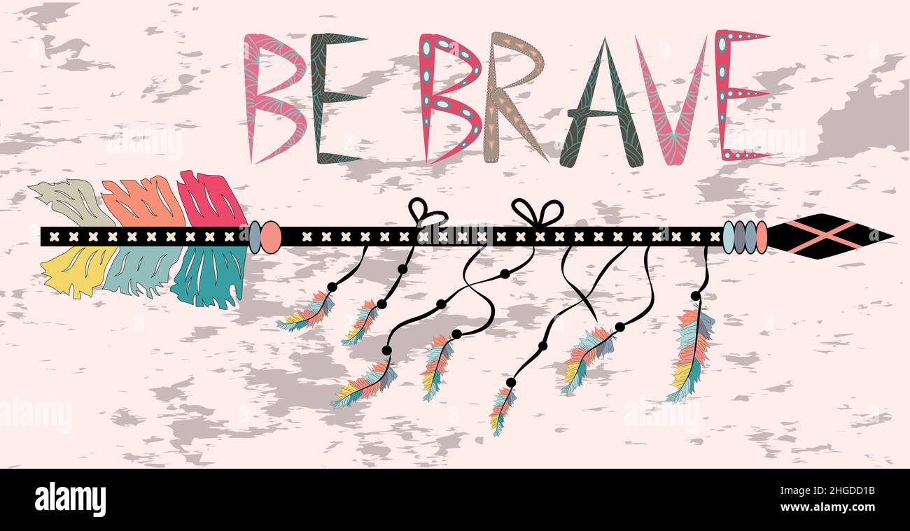 Be brave. Inspirational quote. Modern calligraphy phrase with hand ...