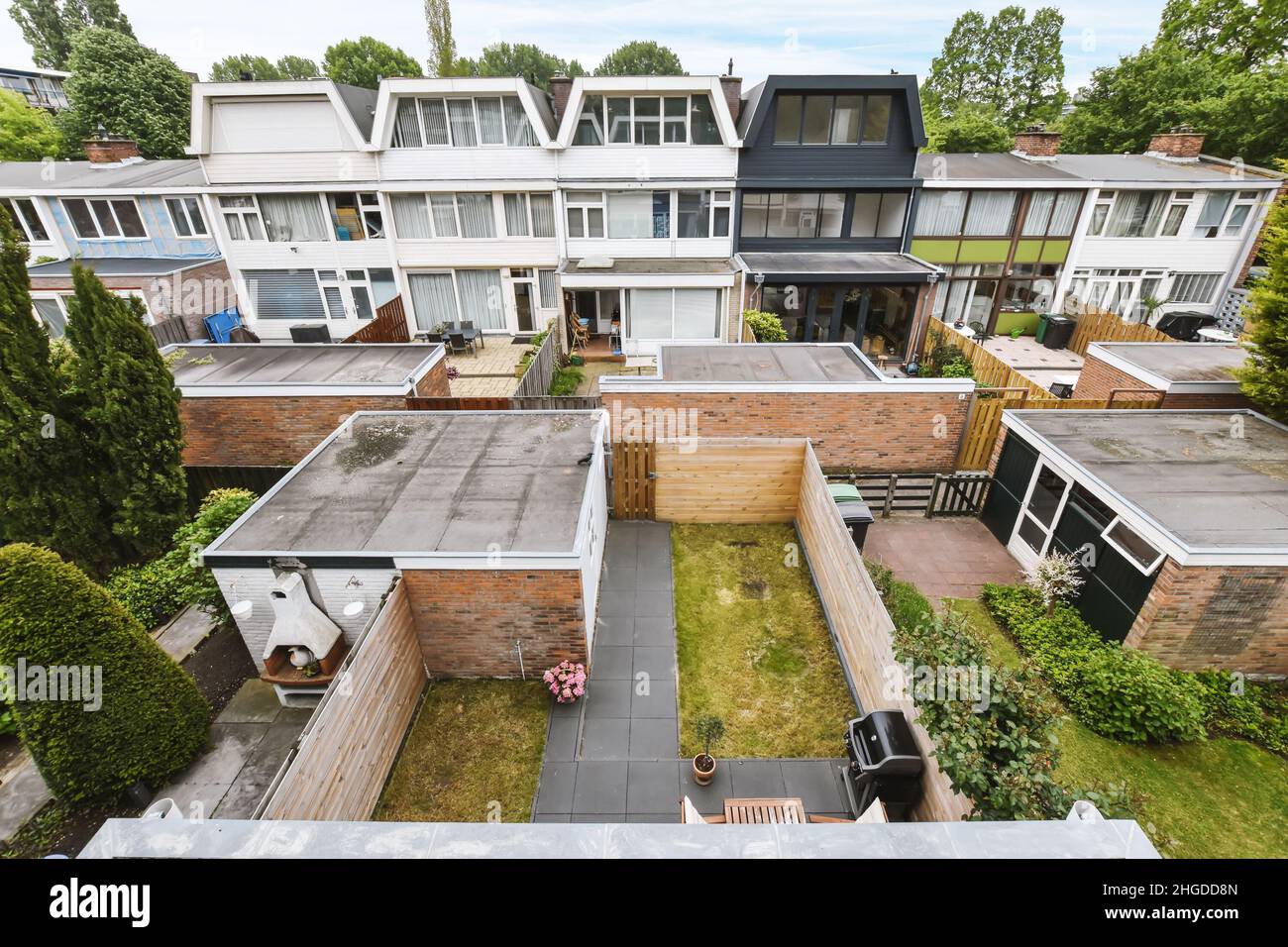 View from the height of the courtyard of the house with a charming ...