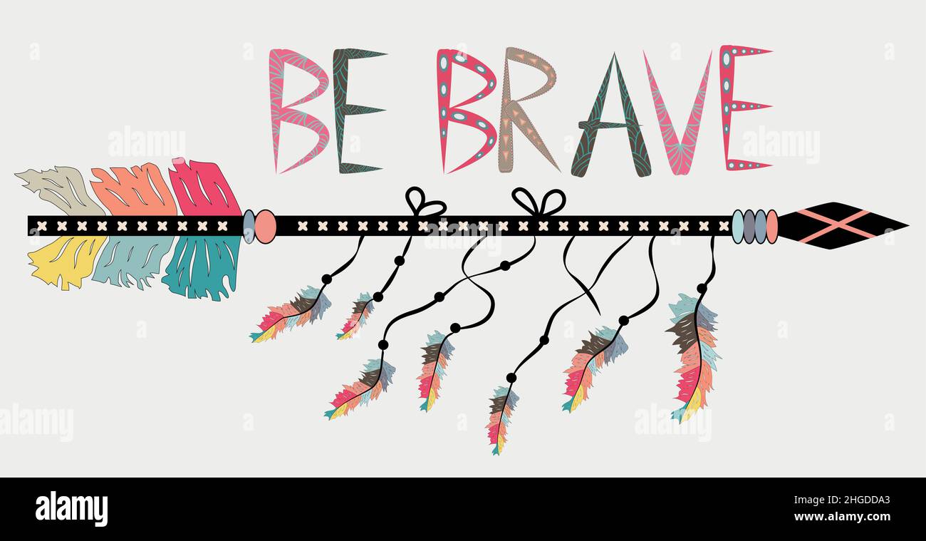 Be brave. Inspirational quote. Modern calligraphy phrase with hand ...