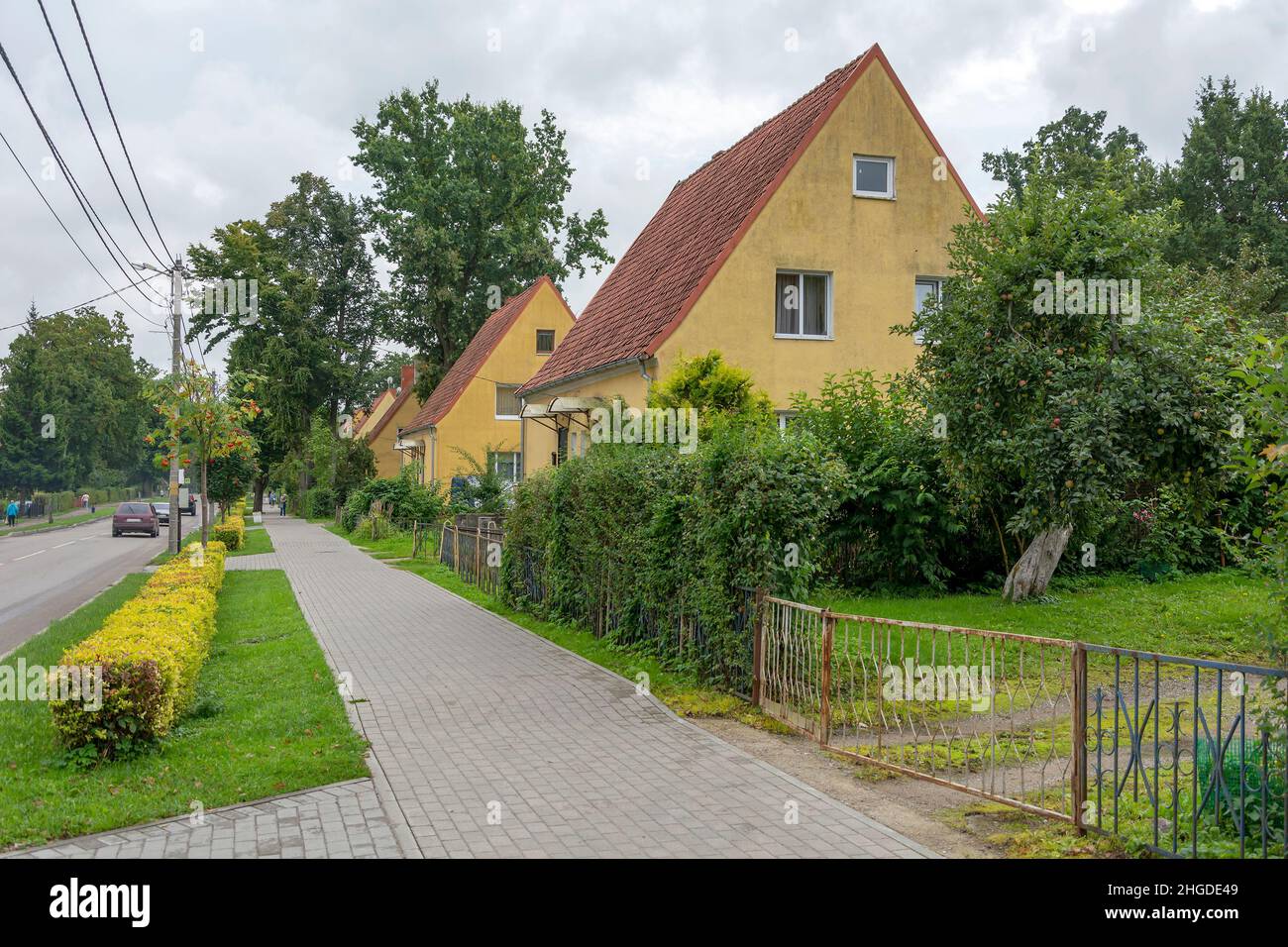 Apartment buildings on Lenin Street in the city of Guryevsk ...