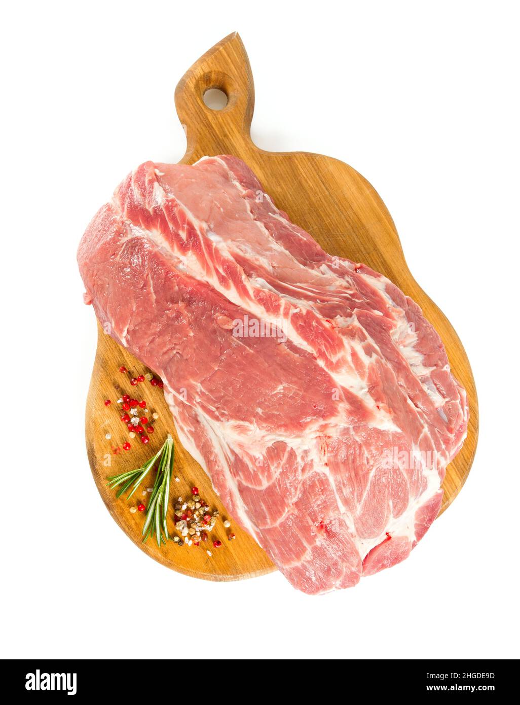 raw pork neck isolated on white Stock Photo - Alamy