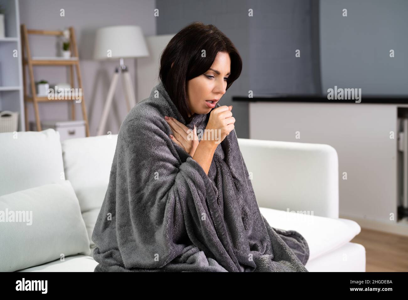Catarrh Illness Disease And Flu Virus. Woman With Infection Stock Photo ...