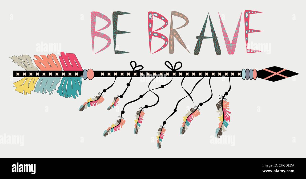 Be brave. Inspirational quote. Modern calligraphy phrase with hand ...