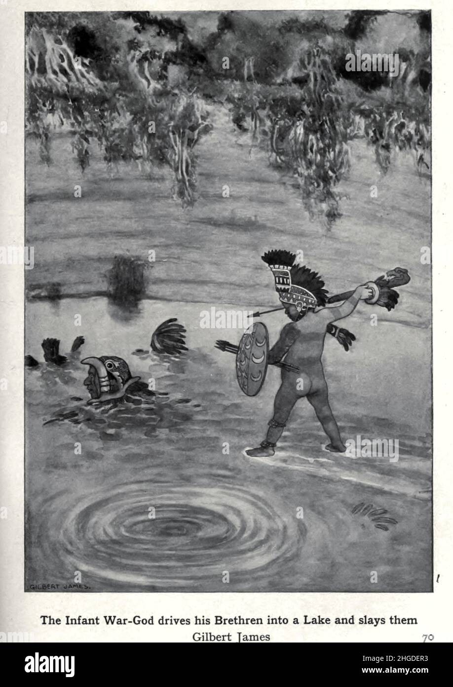 The Infant War-God drives his Brethren into a Lake and slays them by ...