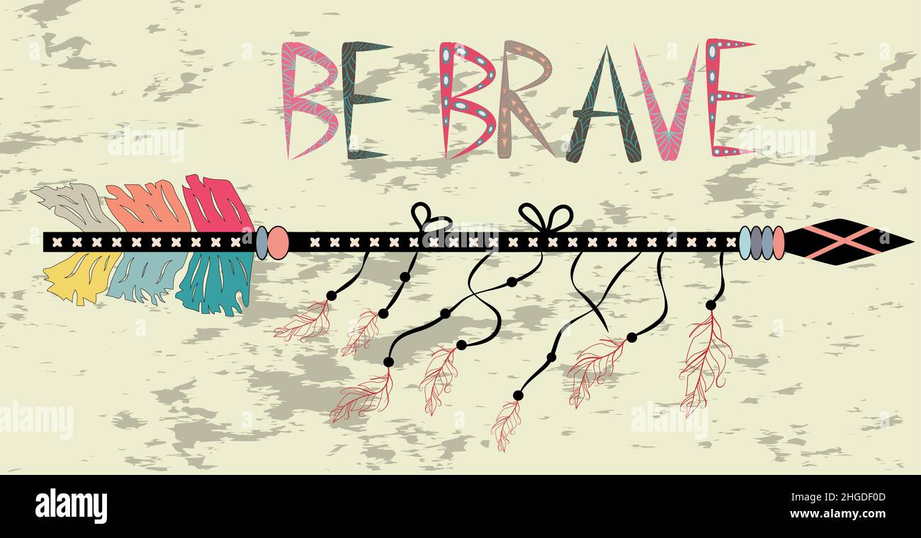 Be brave. Inspirational quote. Modern calligraphy phrase with hand ...