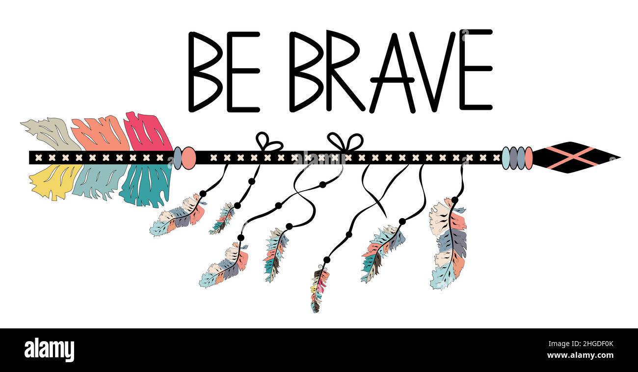 Be brave. Inspirational quote. Modern calligraphy phrase with hand ...