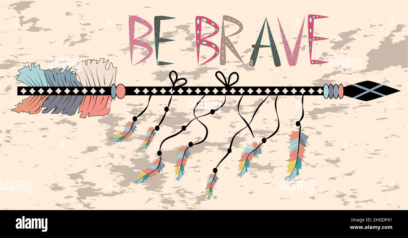 Be brave. Inspirational quote. Modern calligraphy phrase with hand ...