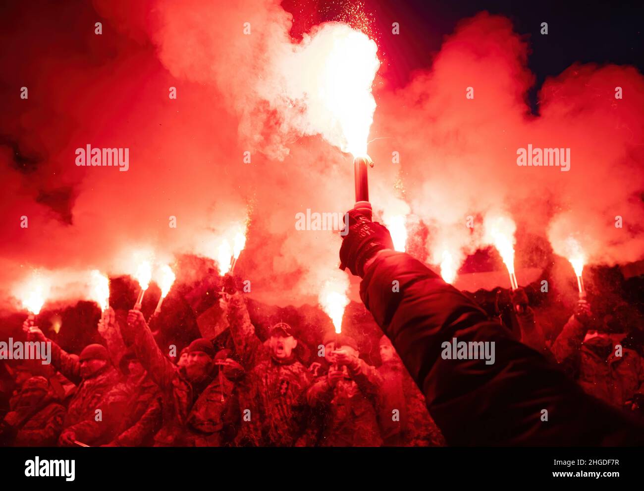 KYIV, UKRAINE - Jan. 19, 2022: Mass protest against arbitrariness and ...