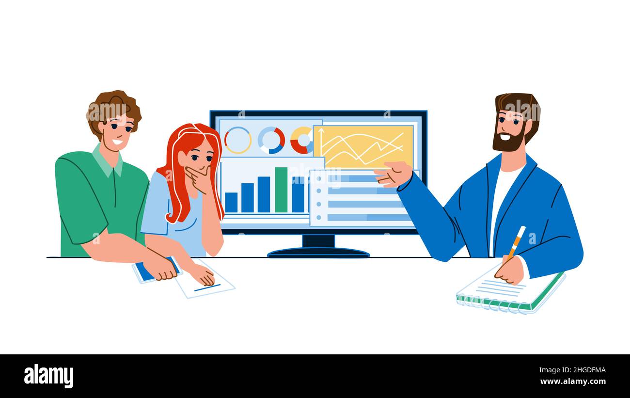 Financial Consultant Man Advising Clients Vector Stock Vector Image ...