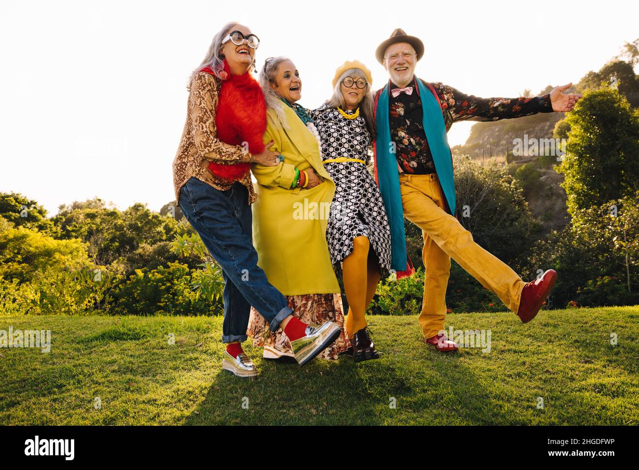 Elderly women laughing park hi-res stock photography and images - Alamy