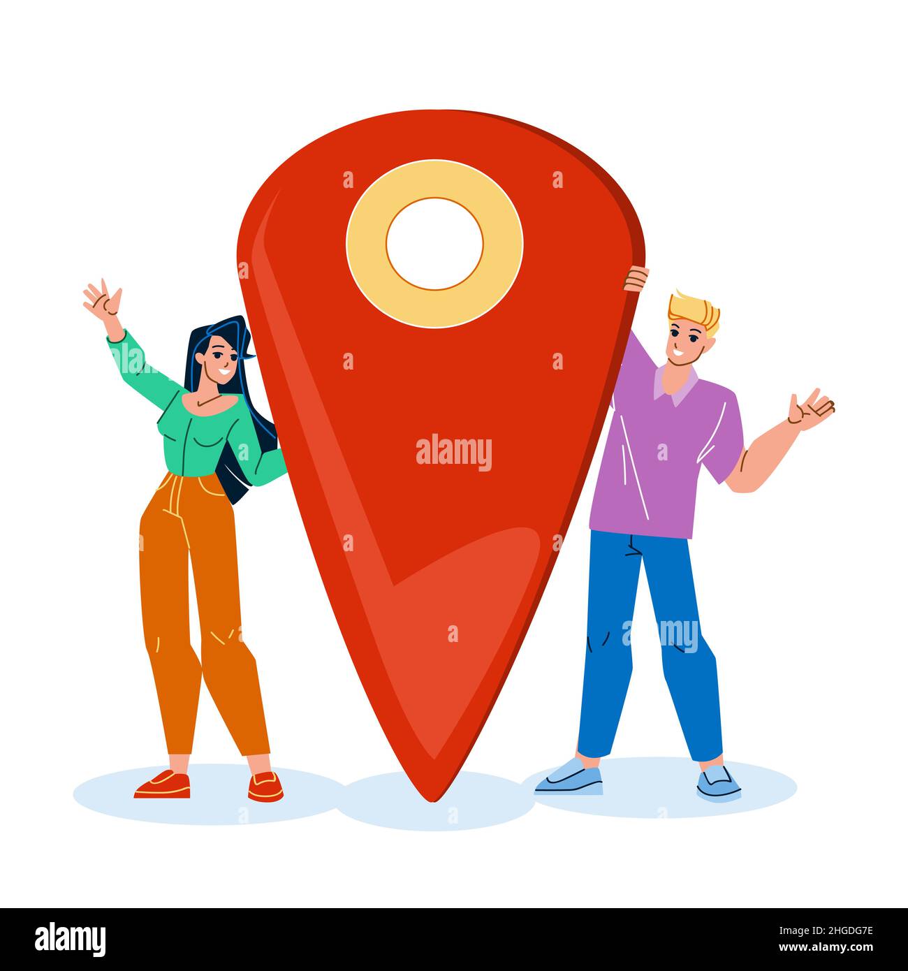 Cartoon illustration man searching map hi-res stock photography and ...