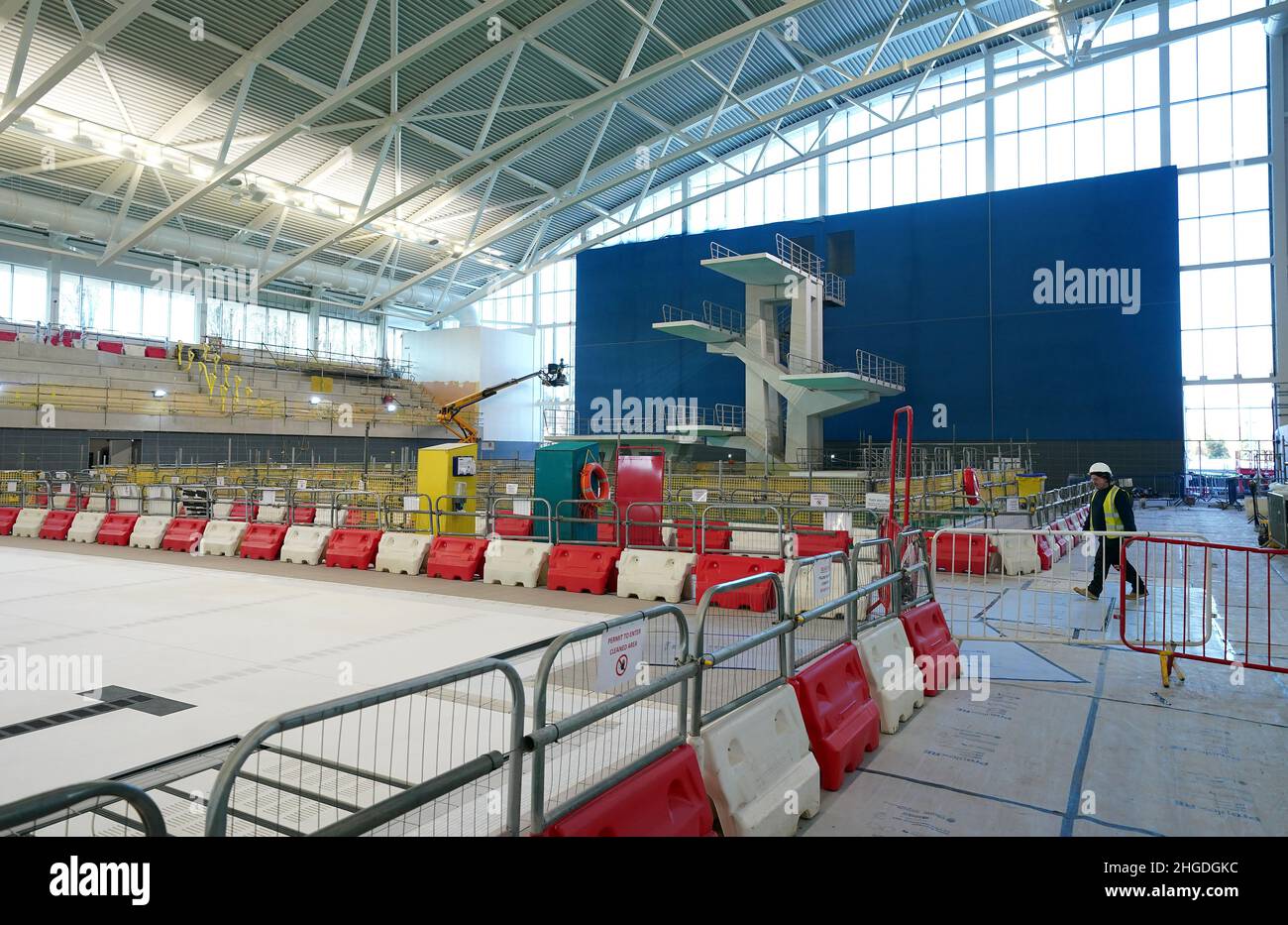 General view of as work continues at Sandwell Aquatics Centre ...