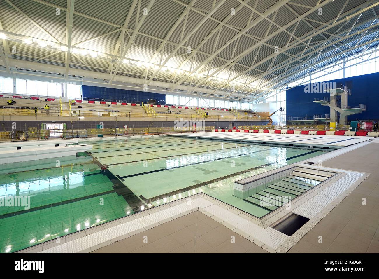 General view of as work continues at Sandwell Aquatics Centre ...