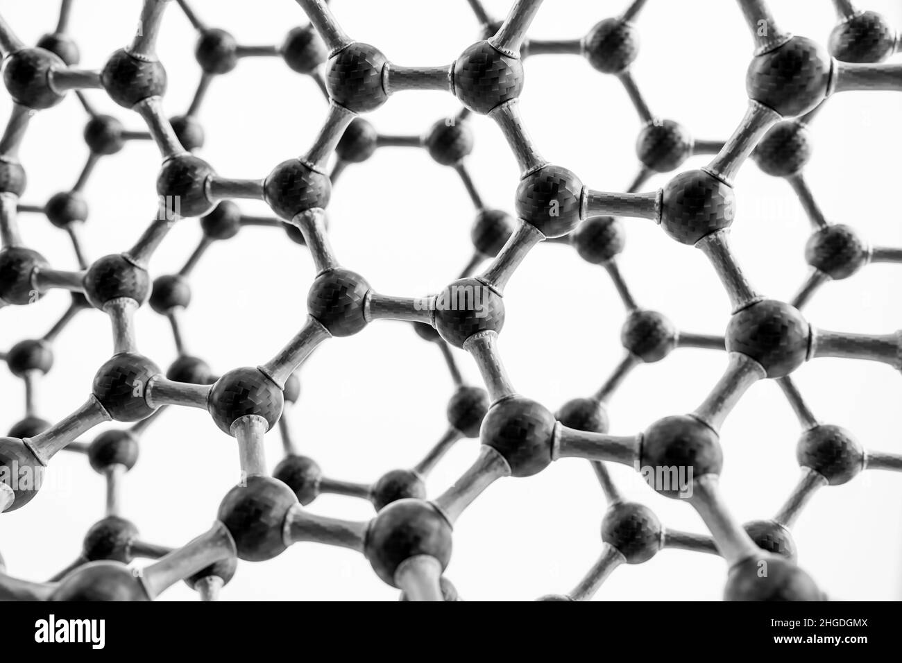 3d Rendering Of Silver Structure Of The Graphene Or Carbon Surface Abstract Nanotechnology