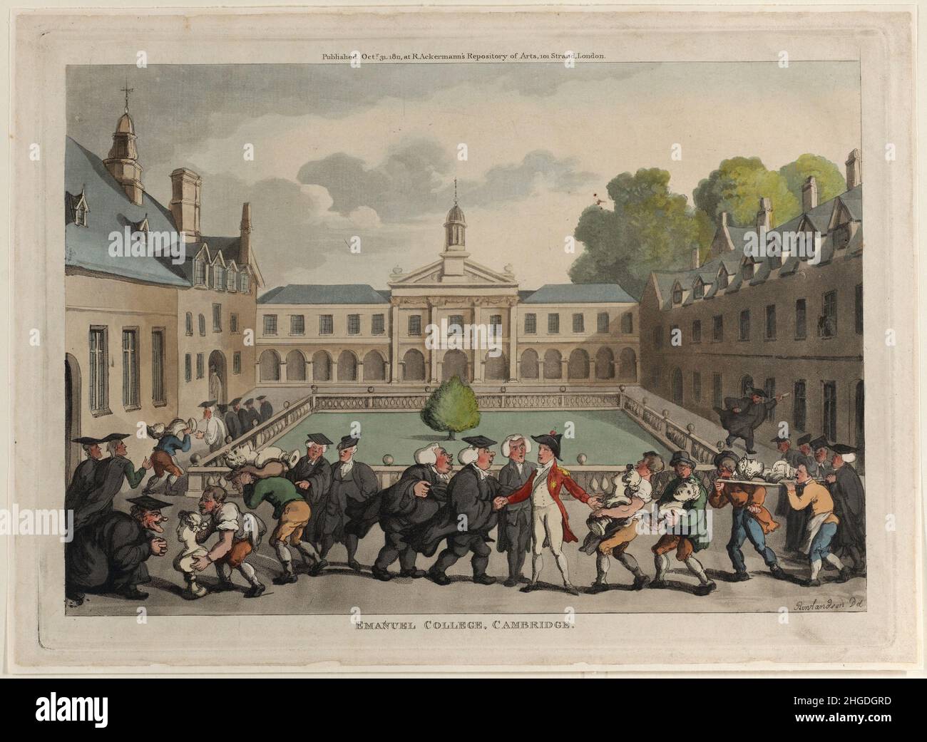 Emmanuel College, Cambridge 1811. Artist: Thomas Rowlandson (1756-1827 ...
