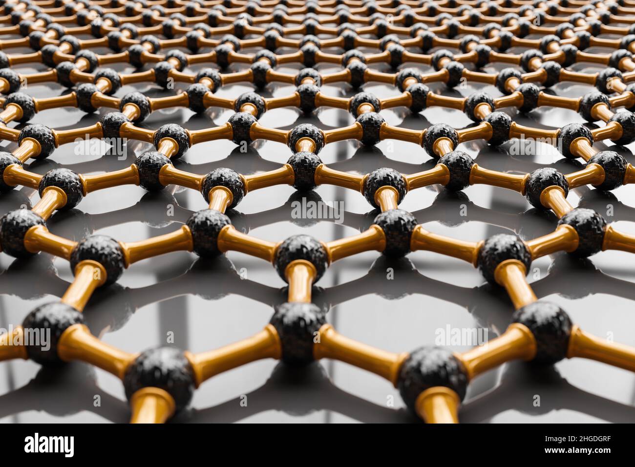 3d Rendering Of Structure Of The Graphene Or Carbon Surface Abstract Nanotechnology Hexagonal