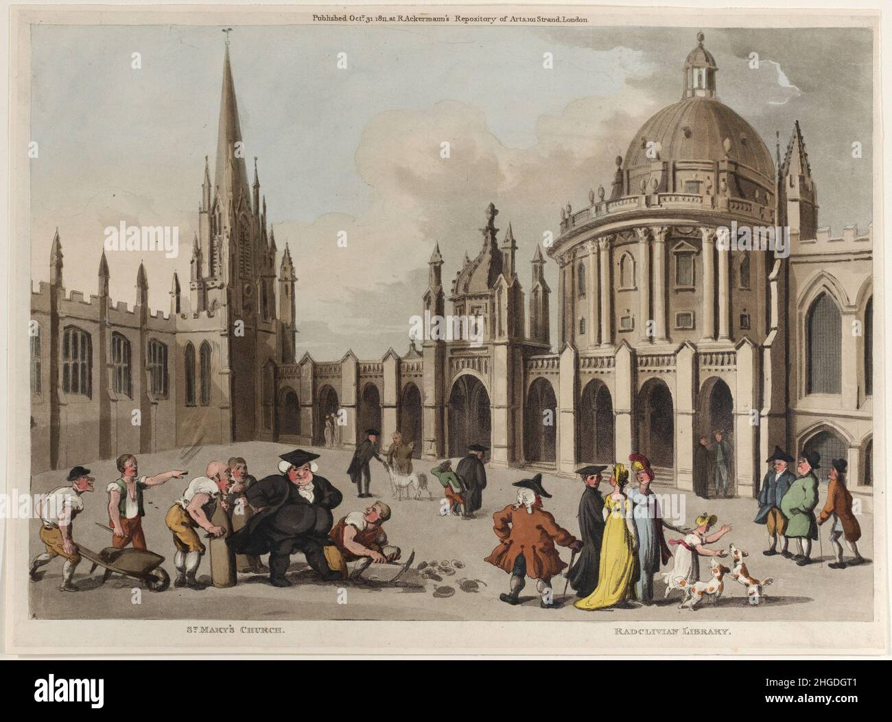 Oxford, St. Marys Church, Radcliffe Camera 1811. Artist: Thomas ...