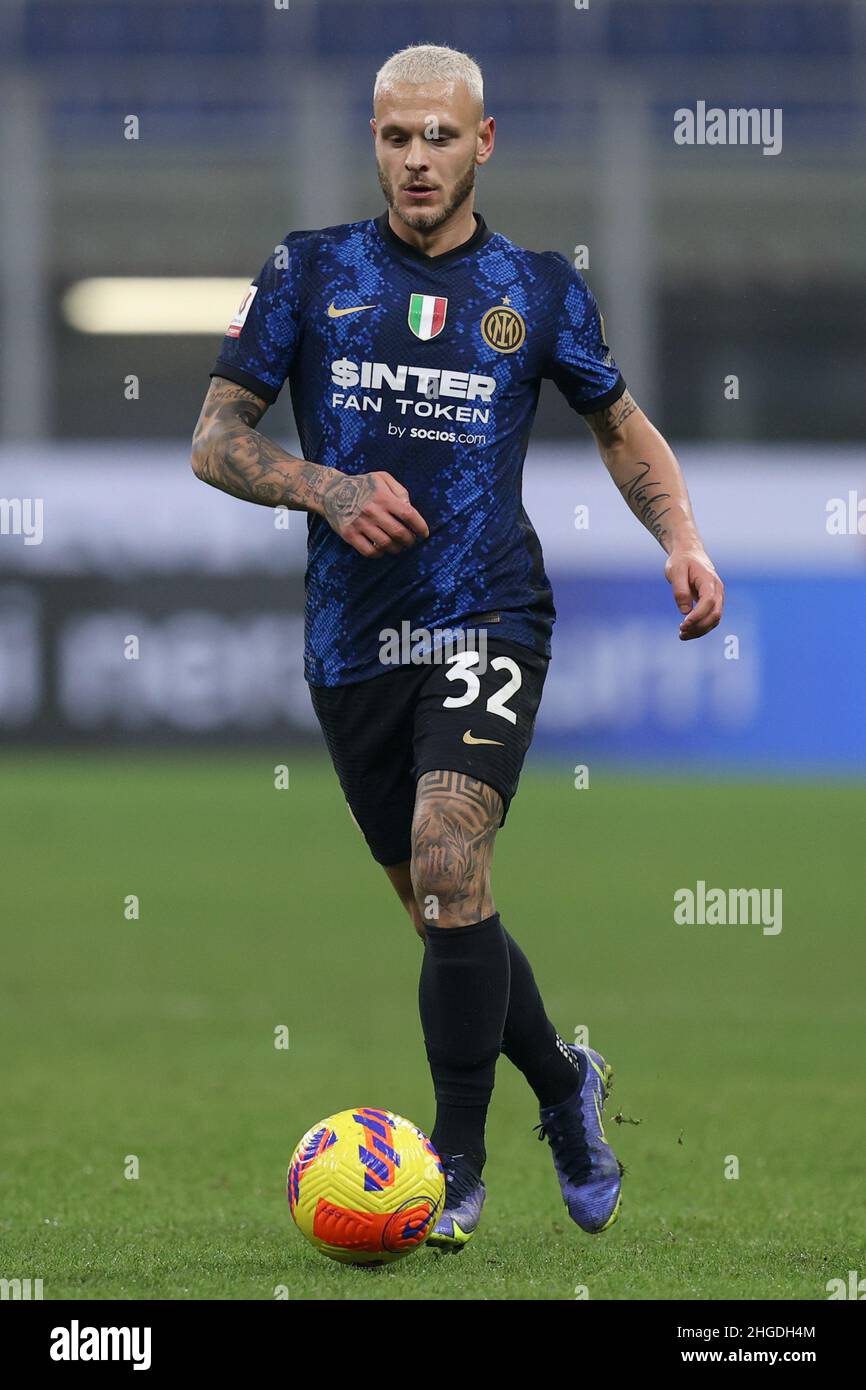 Milan, Italy. 19th Jan, 2022. Federico Dimarco (FC Internazionale) in action during Inter - FC ...