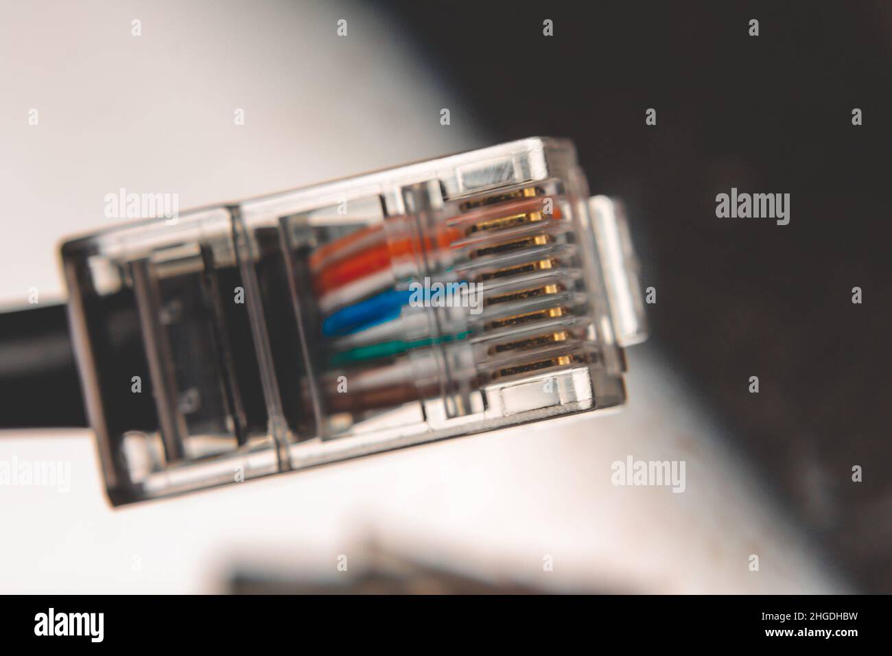 Ethernet cable lit up by a backlight Stock Photo - Alamy