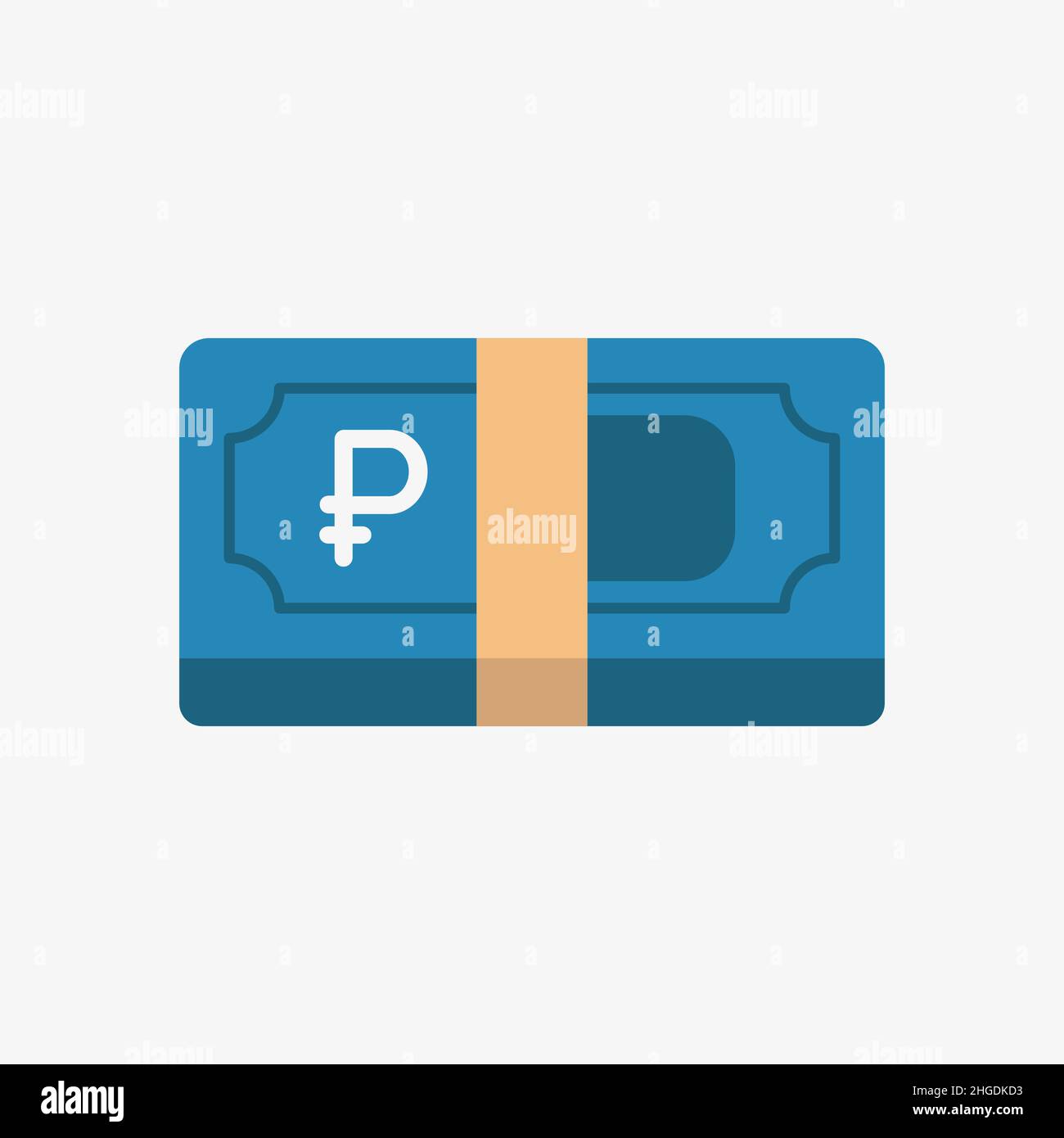 Ruble icon. Russian currency symbol on a banknote Stock Vector Image ...