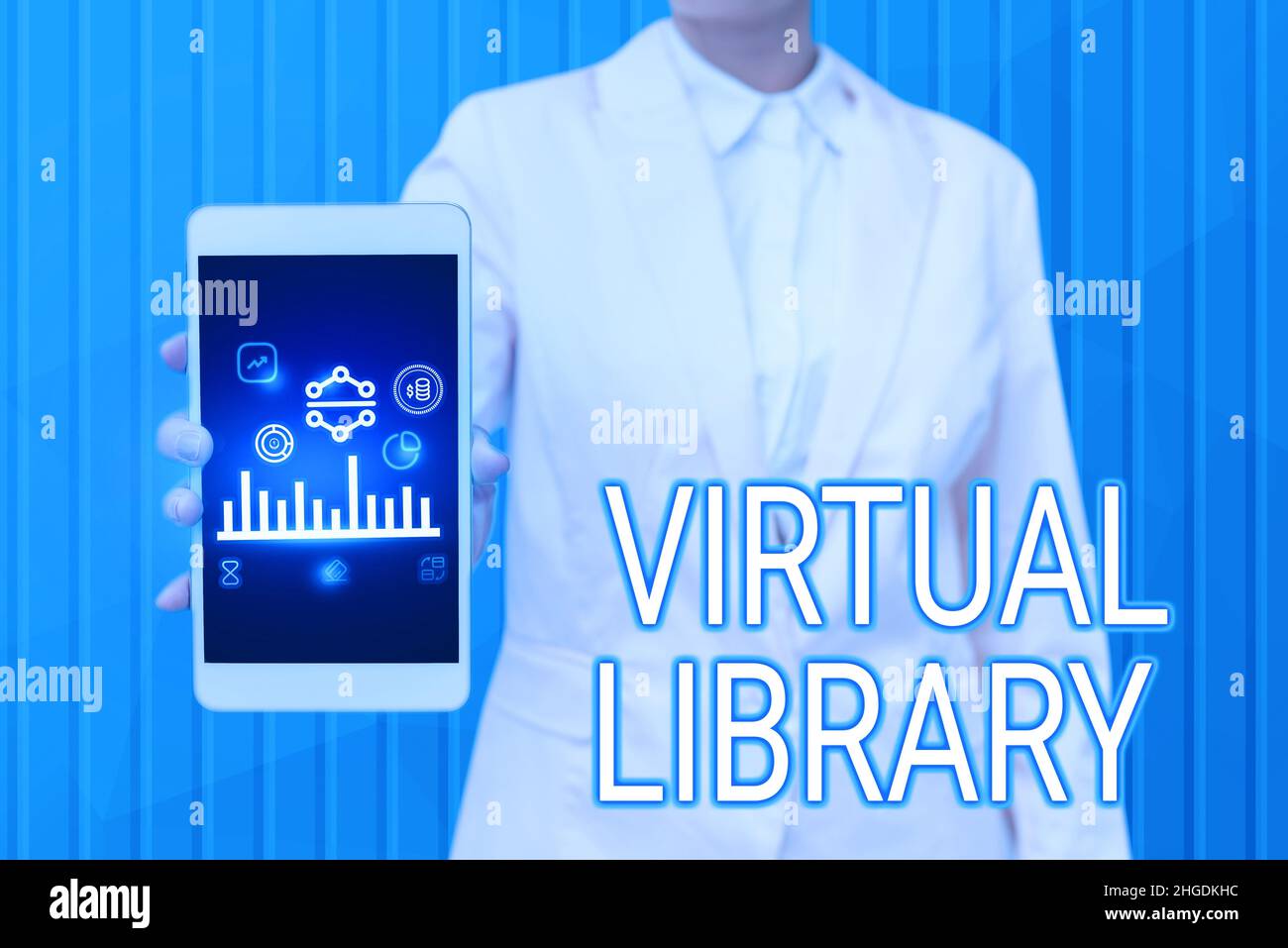 Sign displaying Virtual Library, Internet Concept collection of ...