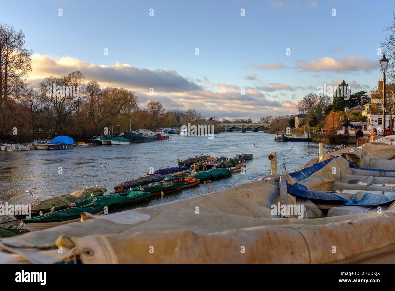 RICHMOND riverside in winter,Richmond Upon Thames, Surrey,UK Stock ...