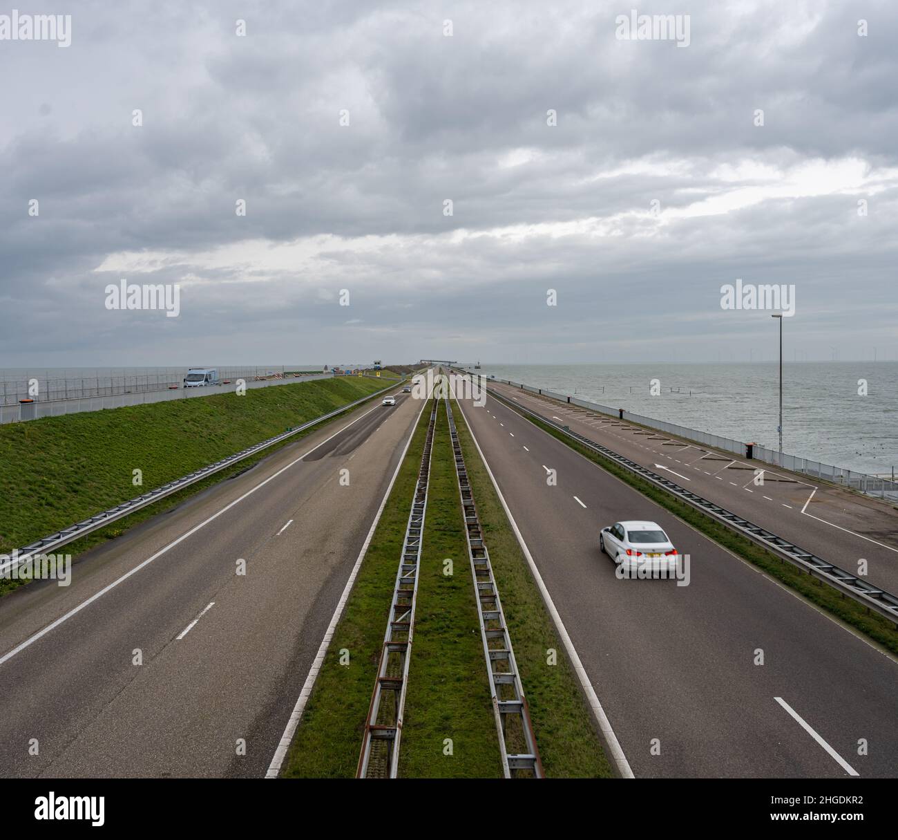 The Afsluitdijk is a major dam and causeway in the Netherlands. It is a ...
