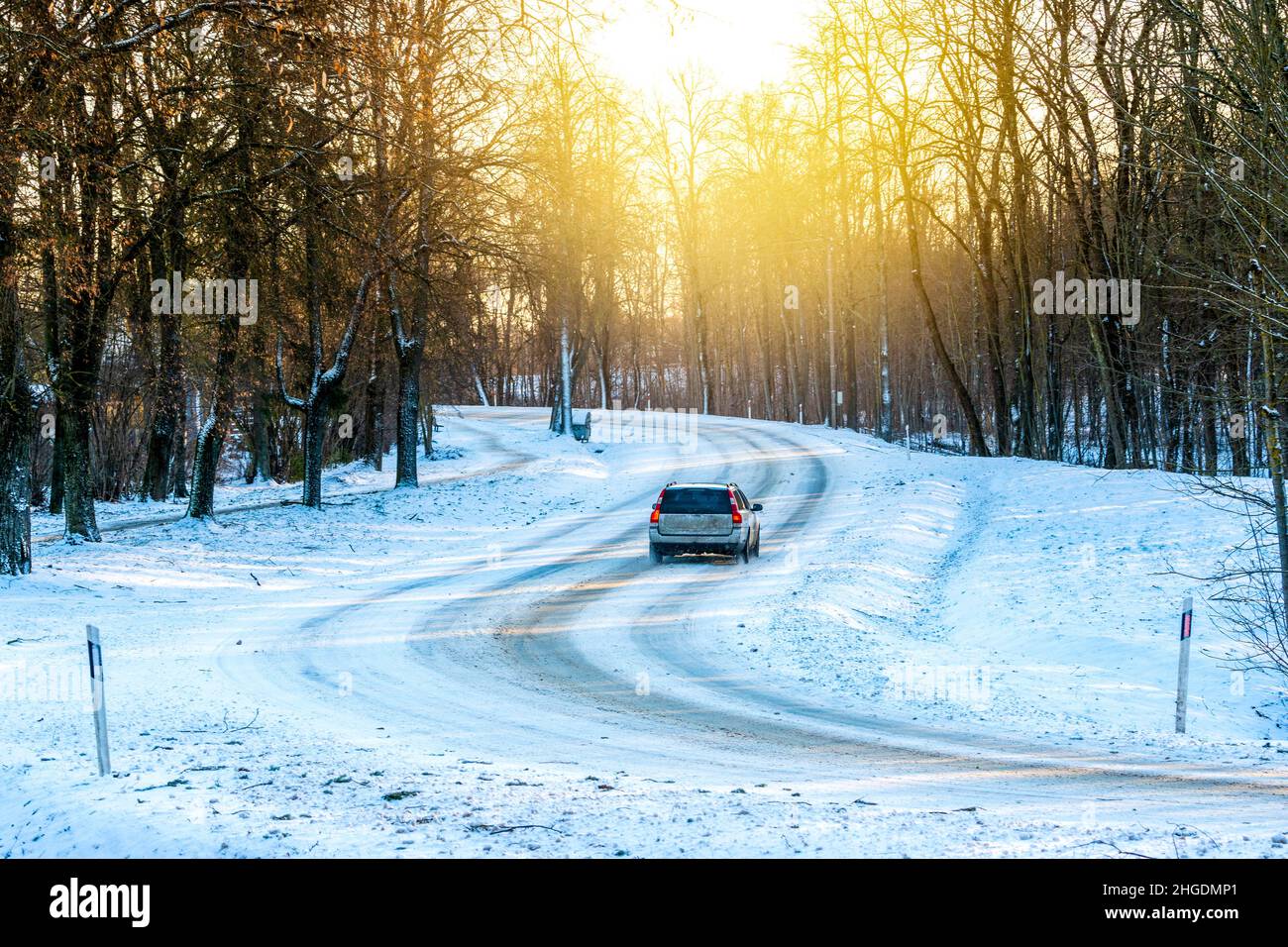 Car driving slowly street hi-res stock photography and images - Alamy