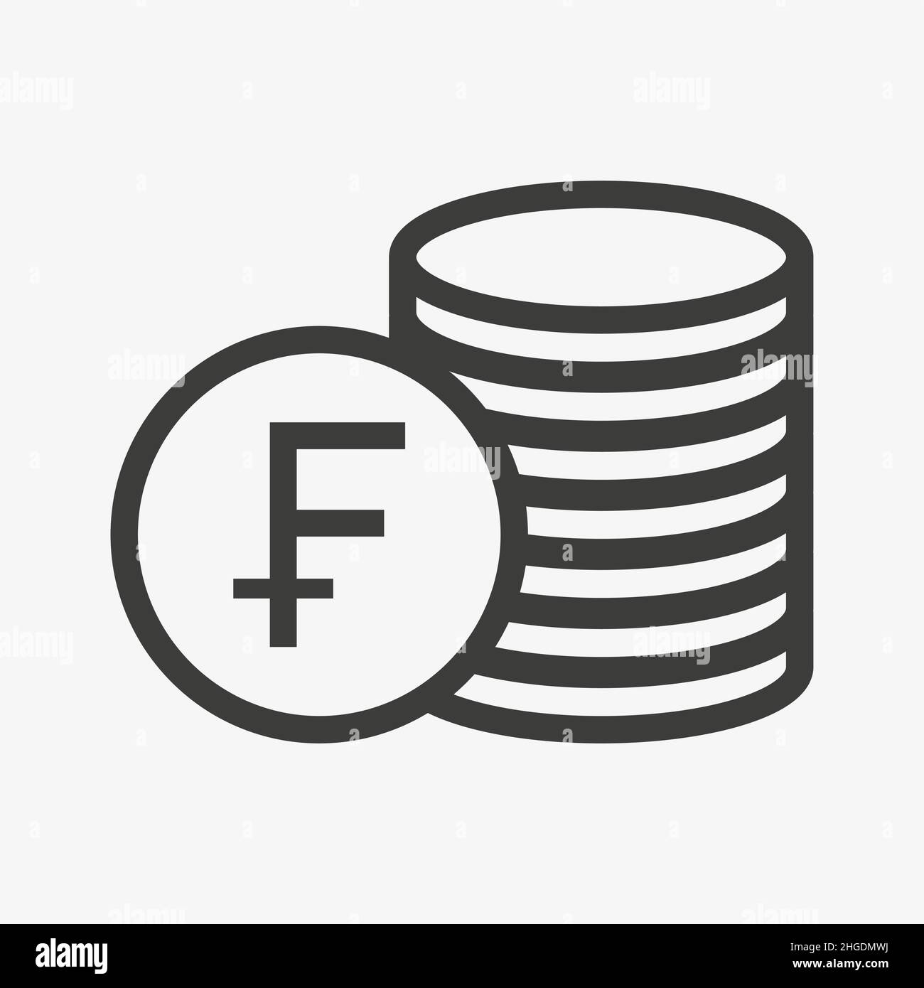 Swiss Franc icon. Stacked cash. Swiss currency Stock Vector Image & Art ...