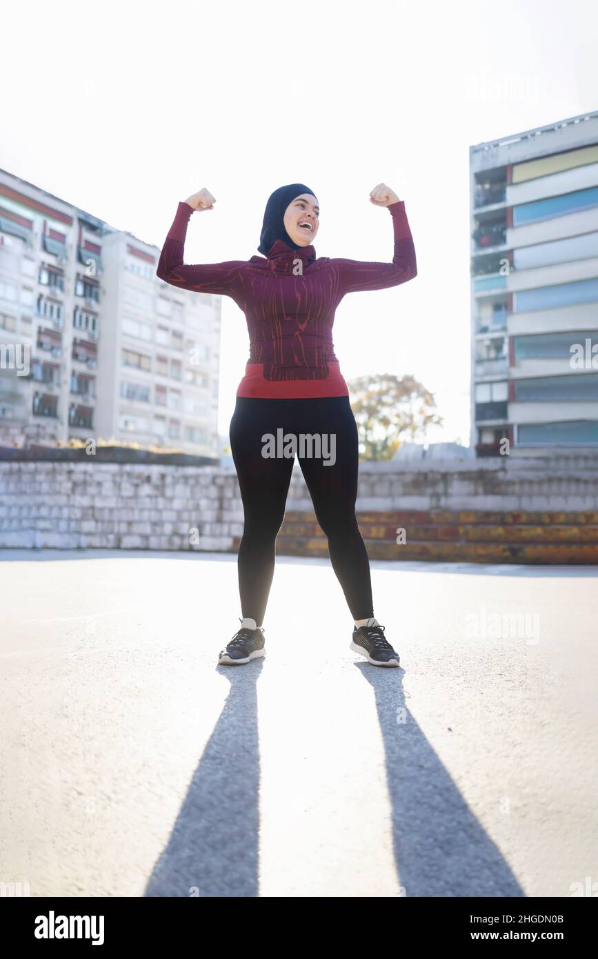 Strong and amazing woman showing her inner strength and determination ...