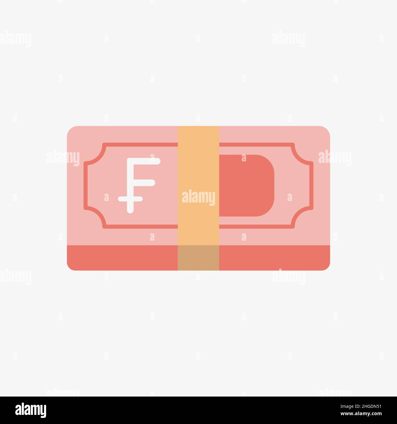 Franc icon. Swiss currency symbol on a banknote Stock Vector Image ...