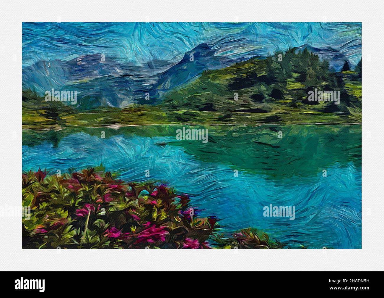 Nature Impressionism Painting Van Gogh Style Stock Photo - Alamy