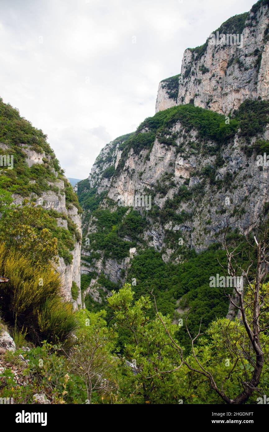 Temple of Valadier church near the Frasassi caves in Genga Italy Stock ...