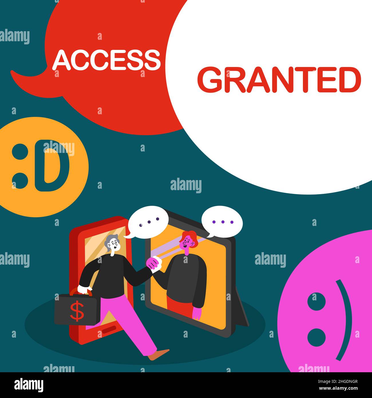 Text sign showing Access Granted, Word Written on admittance of users ...