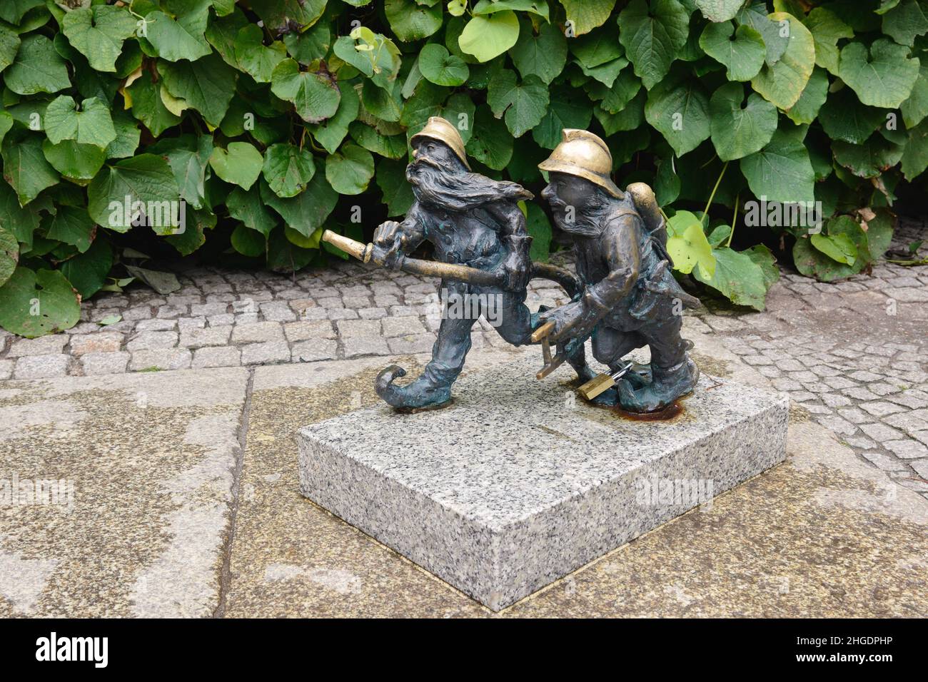 Dwarfs (krasnale) / gnomes of Wrocław, firemen, commemorating the anti ...