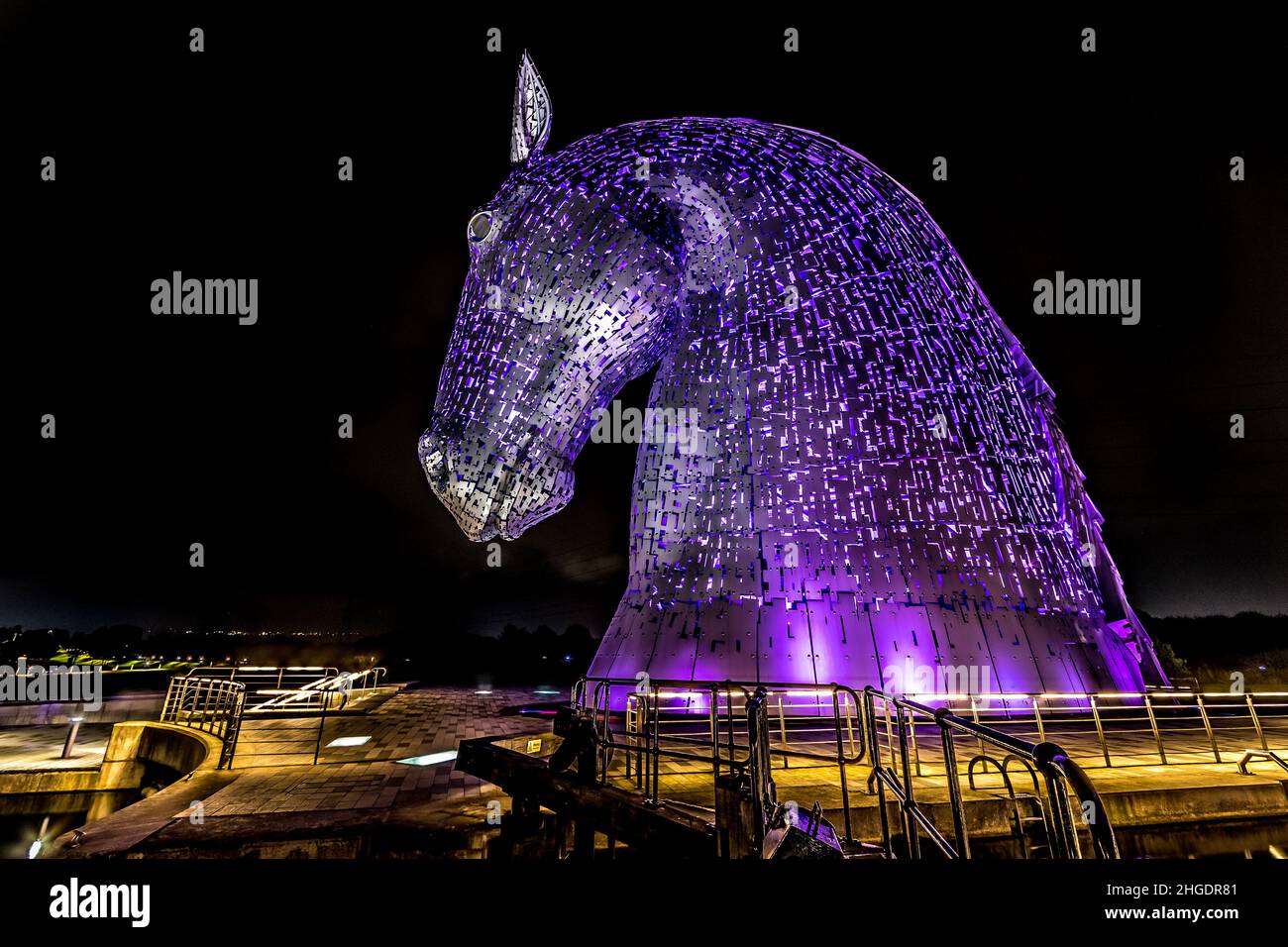 The Kelpies are 30-metre-high horse-head sculptures depicting kelpies ...