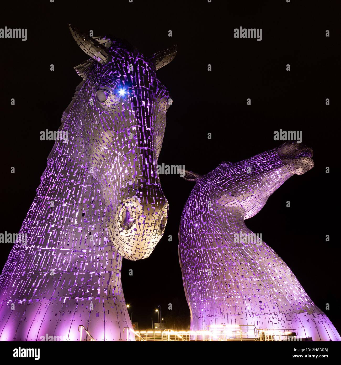 The Kelpies are 30-metre-high horse-head sculptures depicting kelpies ...